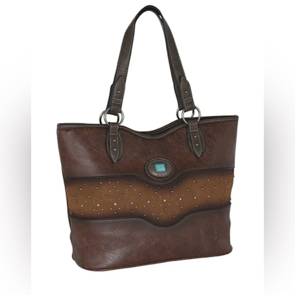 Justin Boots | Bags | Justin Boots Brown And Tan Leather Tote | Poshmark
